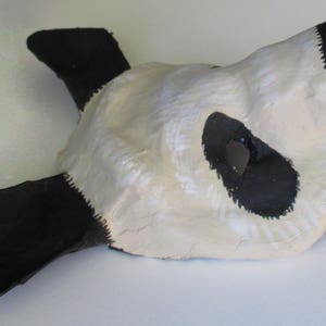 Panda Bear Mask, Paper Mache, Wearable, Black and White Animal Mask - Etsy