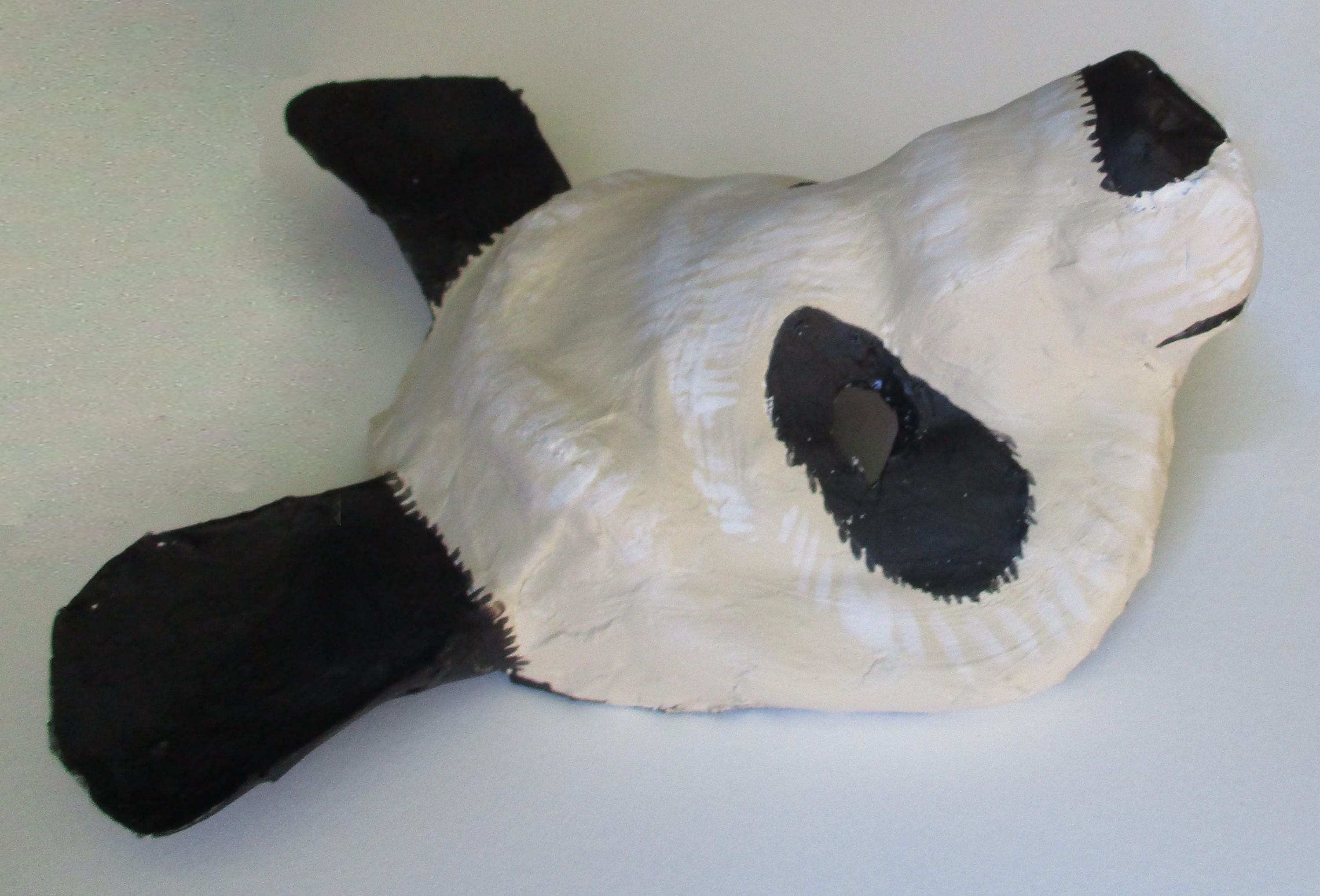 Panda Bear Mask paper mache wearable black and white animal | Etsy