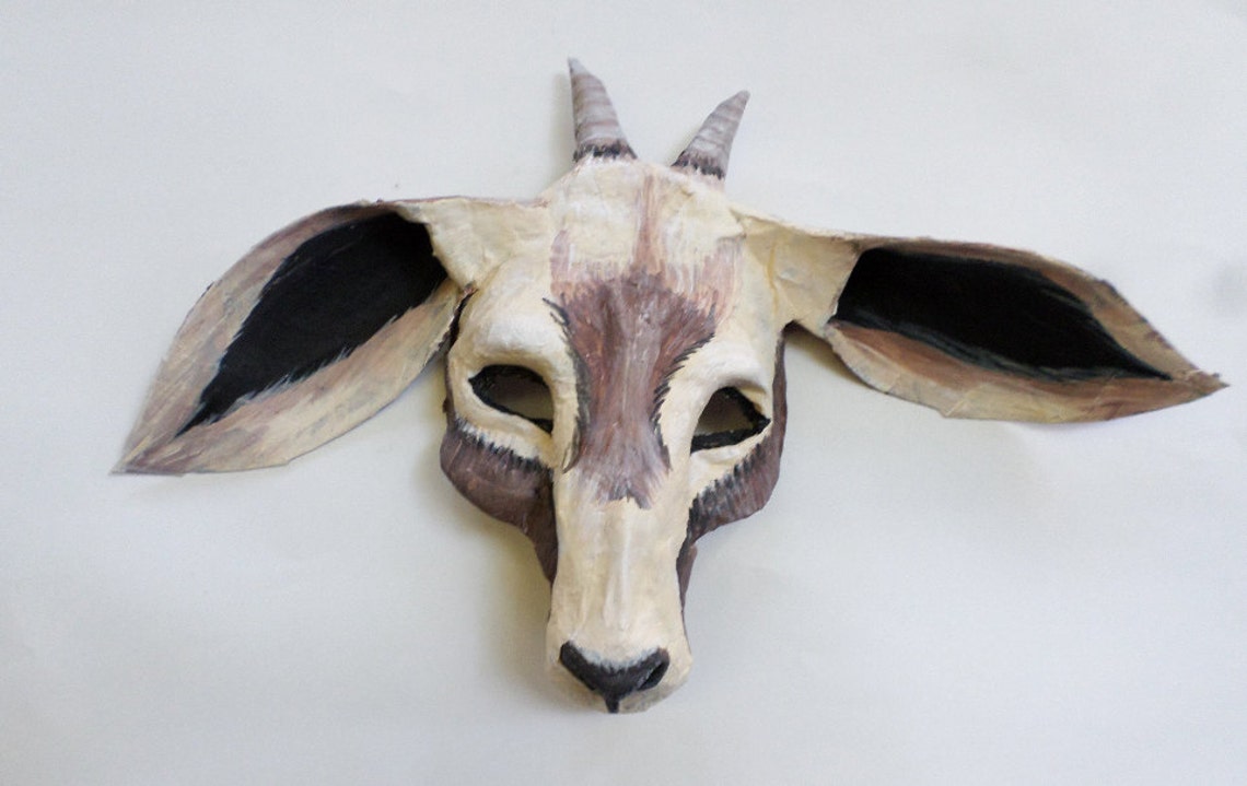 Goat Mask Paper Mache Wearable Animal Mask Farmyard - Etsy