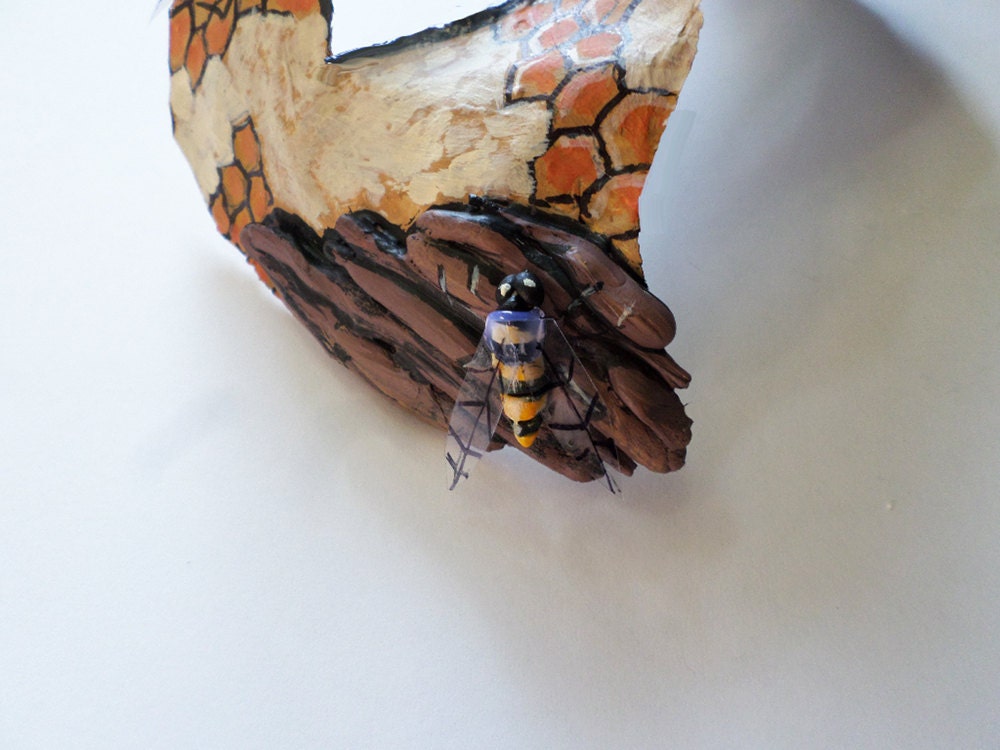 Honeybee Mask Bee Unique Mask Half Mask Honeycomb Hive - Etsy