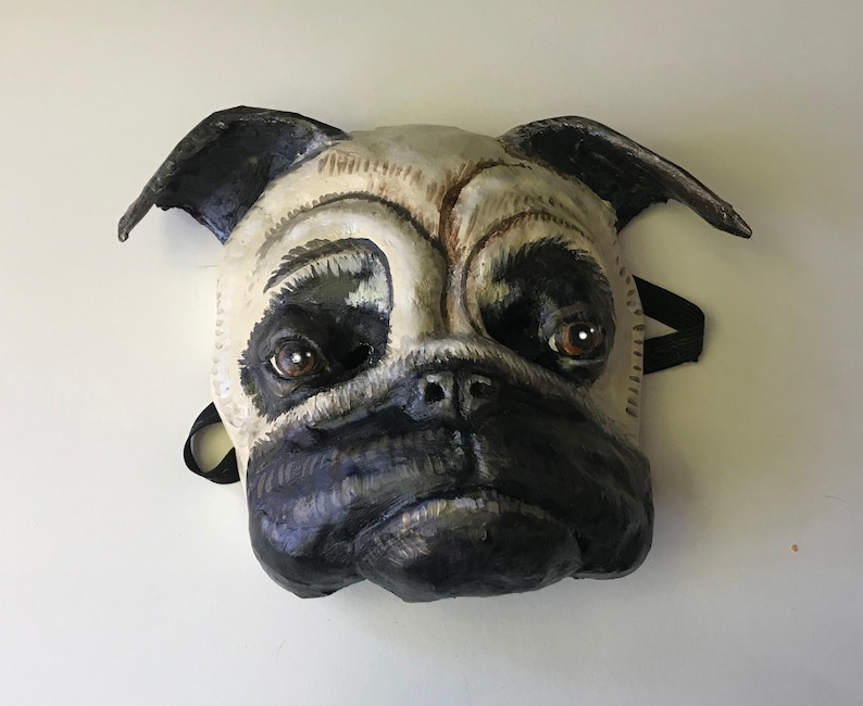 Pug Mask Dog Mask Paper Mache Wearable | Etsy