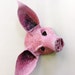 Pig Mask, Unique Mask, Animal Mask, Farm Animal, Pink Pig, Paper Mache ...