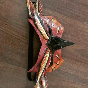 Red Falcon Mask, Bird Mask, Bird of Prey Masquerade Mask, Paper Mache ...