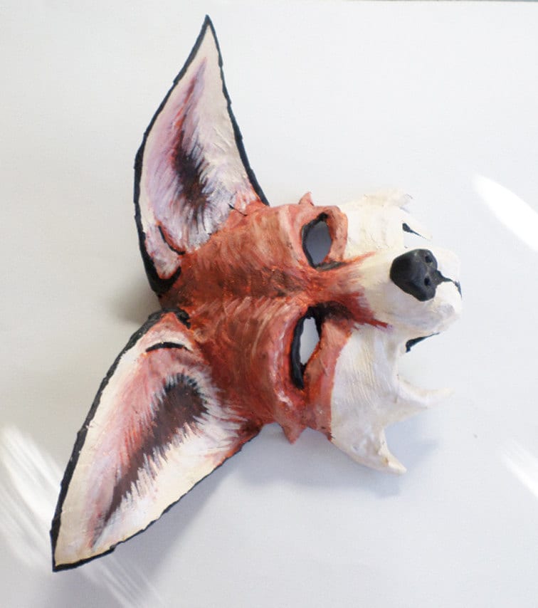 Fox Mask Woodland Creature Reddish Brown and White | Etsy