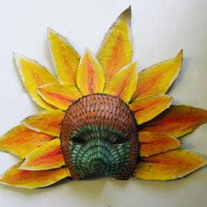Sunflower Mask, Sunflower, Flower, Paper Mache, Wearable, Costume, Mask ...