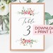 Eucalyptus Table Numbers - Instant Download, Edit and Print - as Many ...