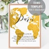 Map Welcome Sign for Weddings and Events DIY Custom Template Edit and ...