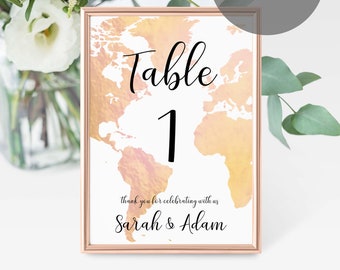 Travel Theme Table Numbers | Etsy