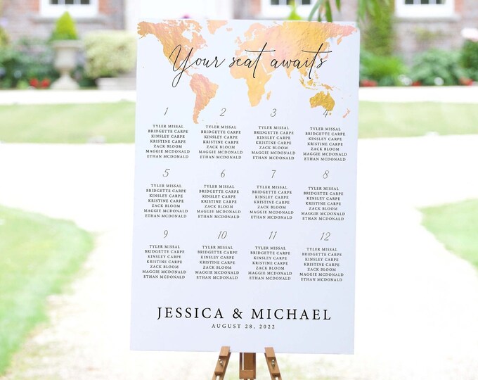Your Seat Awaits Map Seating Chart Template DIY Wedding - Etsy
