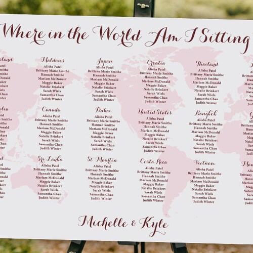 Where in the World Am I Sitting Map Table Plan Travel Themed - Etsy UK