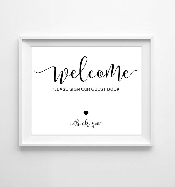 Welcome Guest Book Sign Weddings Bridal Showers and Parties | Etsy