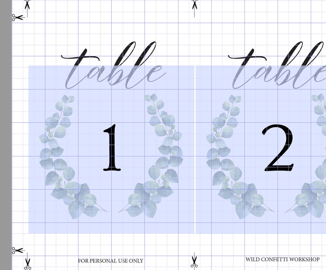 Eucalyptus Table Numbers Instant Download Edit and Print - Etsy