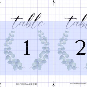 Eucalyptus Table Numbers - Instant Download, Edit and Print - as Many ...