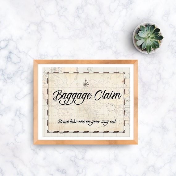 Baggage Claim Digital Printable Travel Theme Vintage World | Etsy