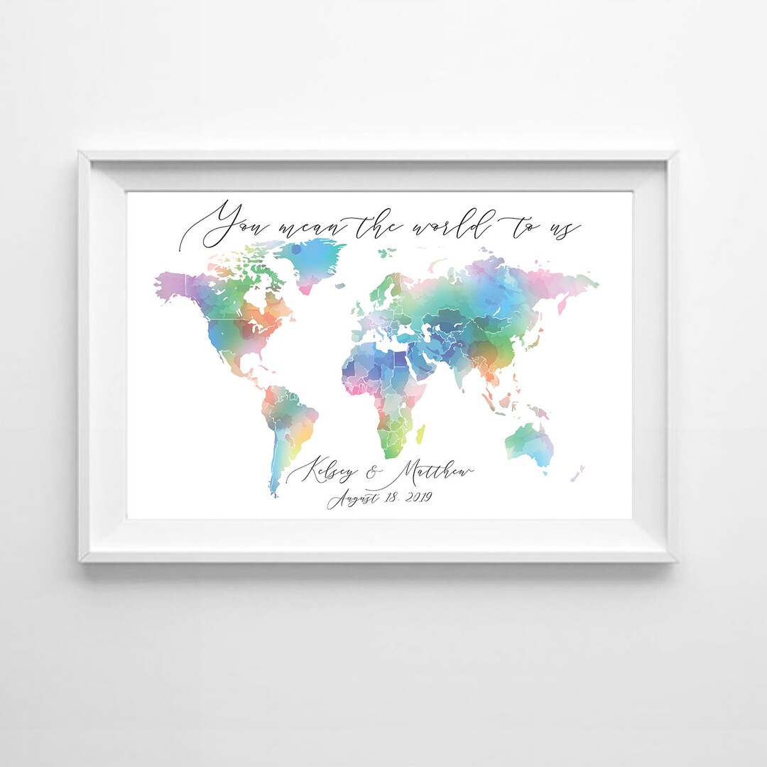 Guest Map - Rainbow Guest Map - Wedding Printable - Wedding Day ...