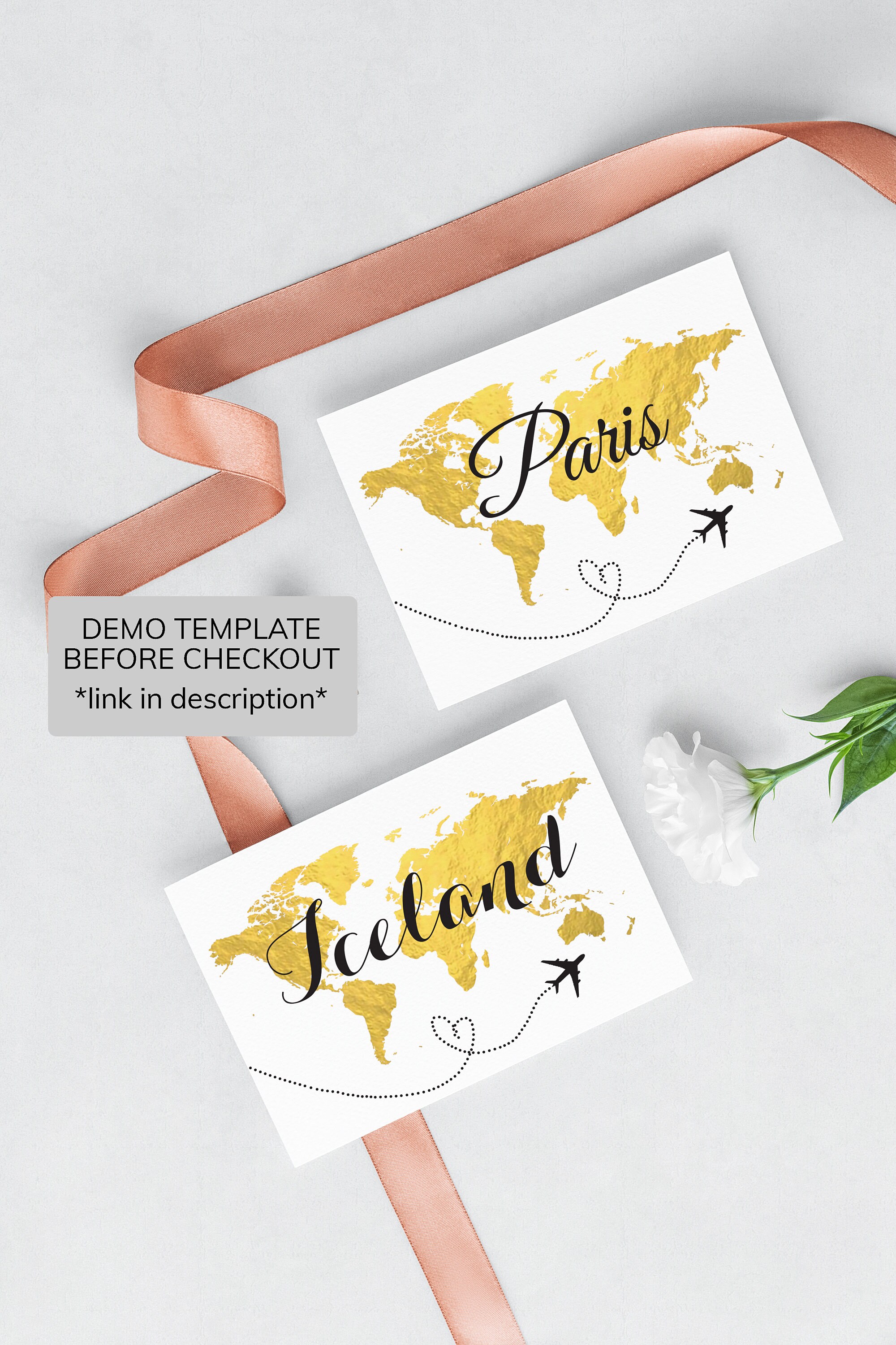 Travel Theme Custom Printable Wedding Table Numbers Cities | Etsy