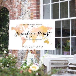 Map Welcome Sign for Weddings and Events - DIY Custom Template - Edit ...