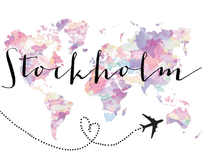 World Map Table Signs - Custom Printable Wedding Table Numbers, Cities ...