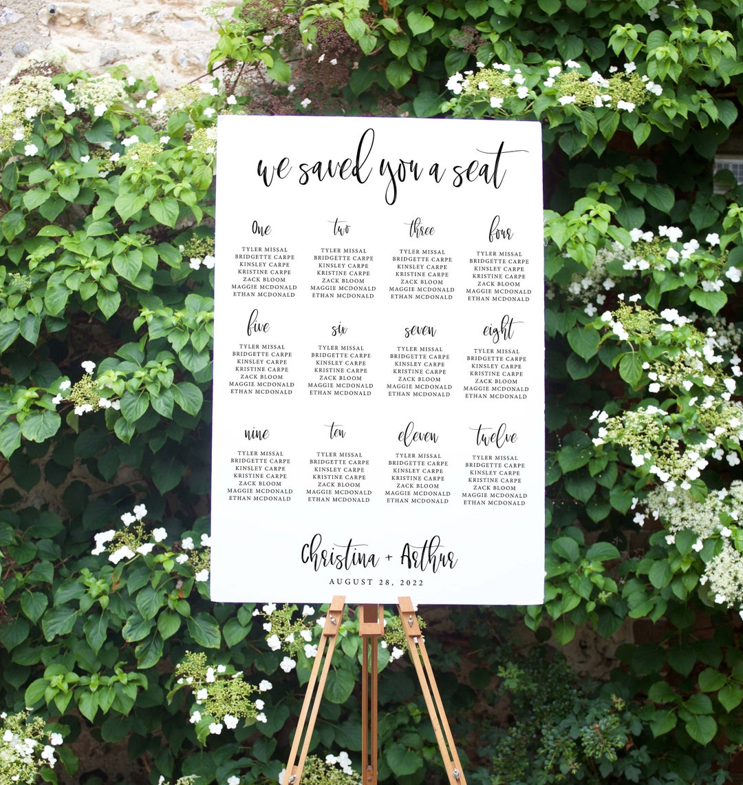 Saved You a Seat, Seating Chart Template, DIY Wedding Seating ...