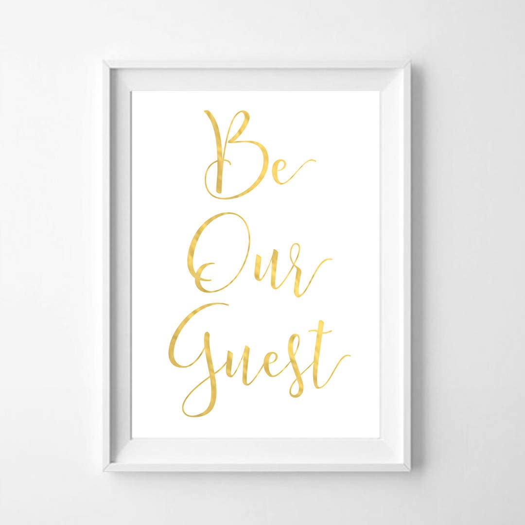 Be Our Guest Sign - Modern Faux Gold Sign for Events & Guest Room Decor ...