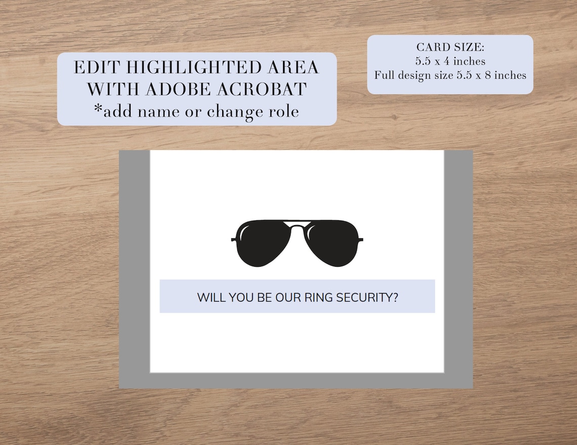 Ring Bearer - Ring Security Card - Will You Be Our Ring Security ...