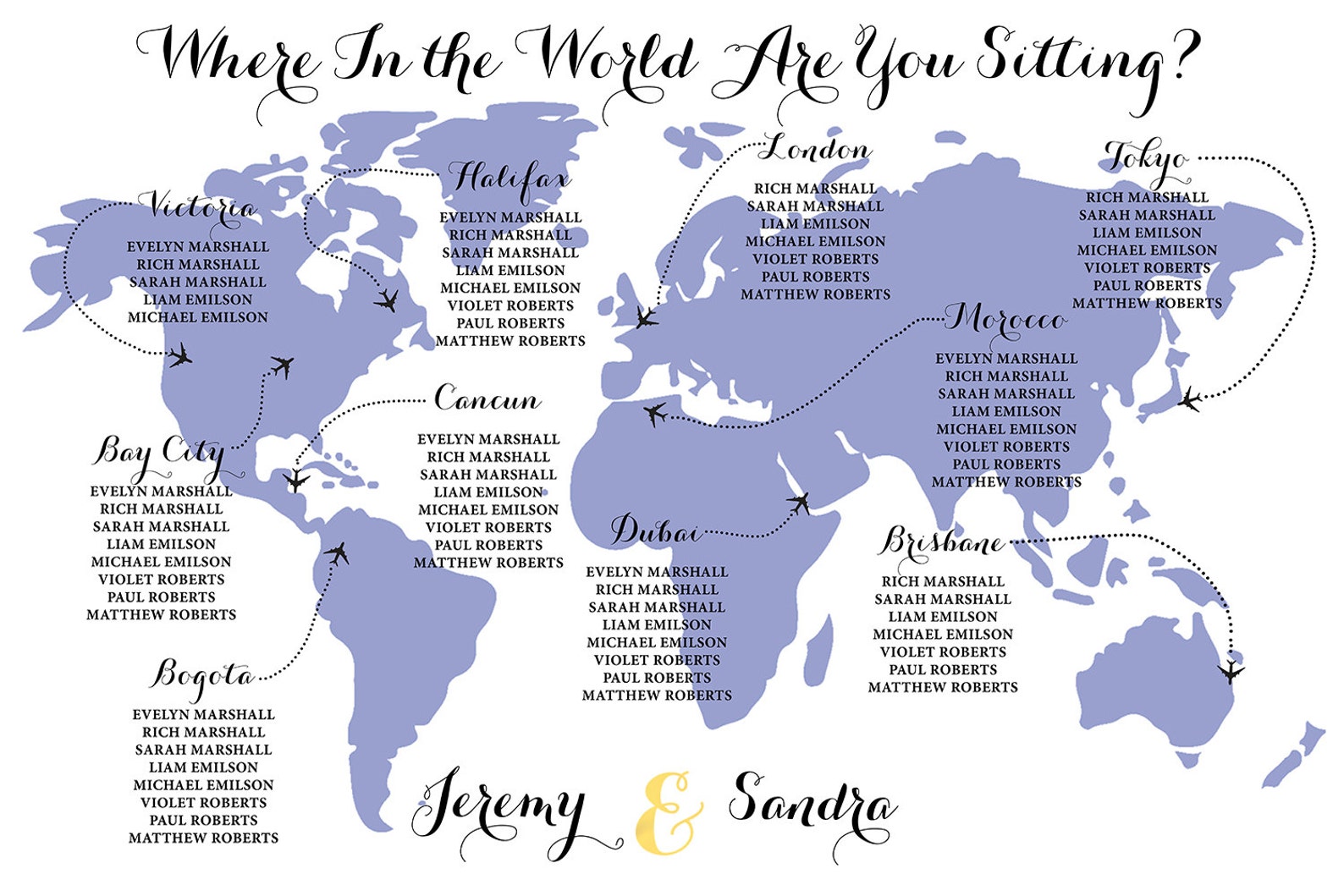 Custom World Map where in the World Seating Chart Printable Digital ...