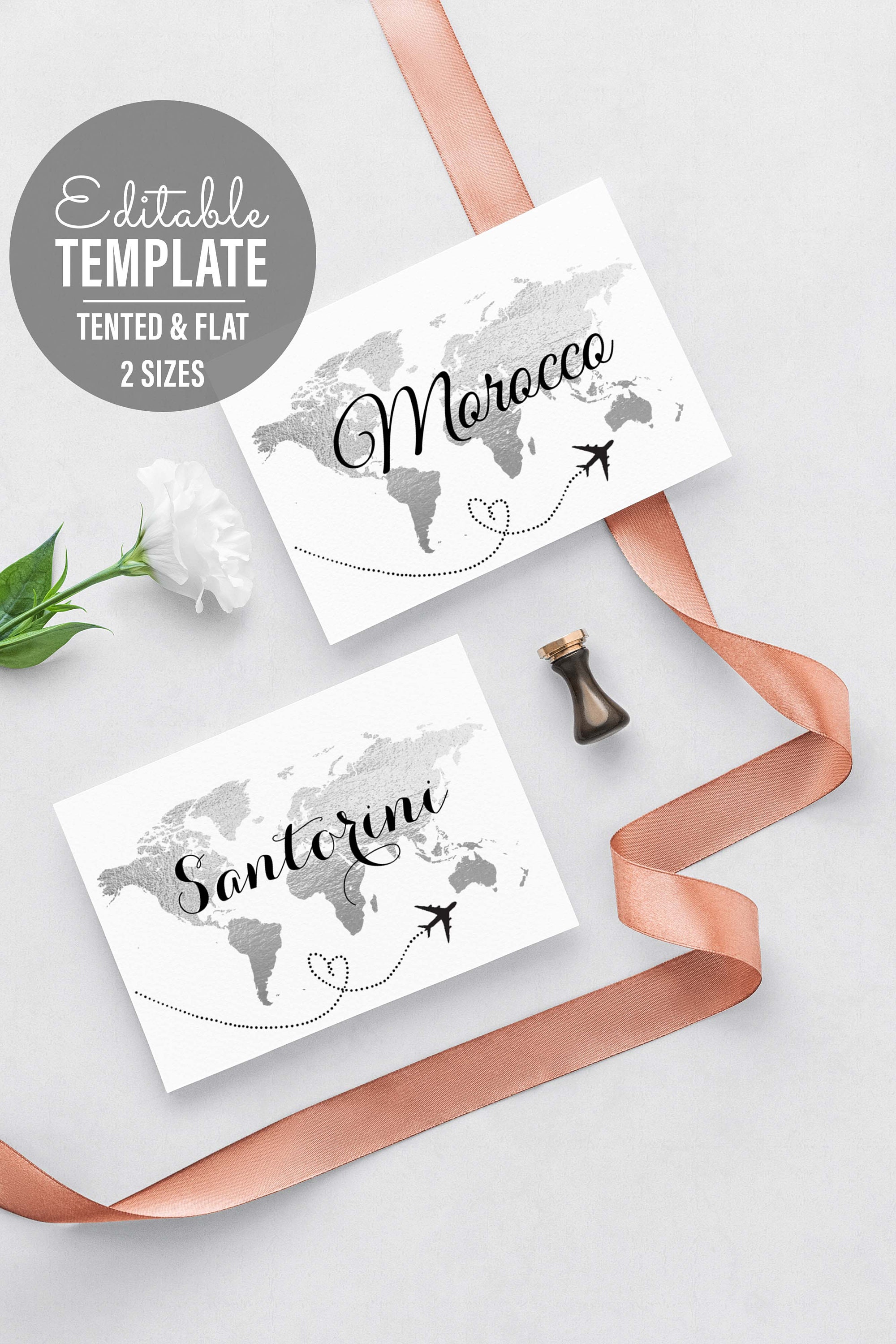 World Map Table Signs Custom Printable Wedding Table - Etsy