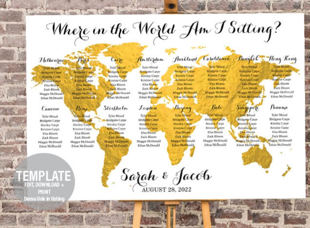 Where in the World Are You Sitting Travel Theme Seating Plan for ...