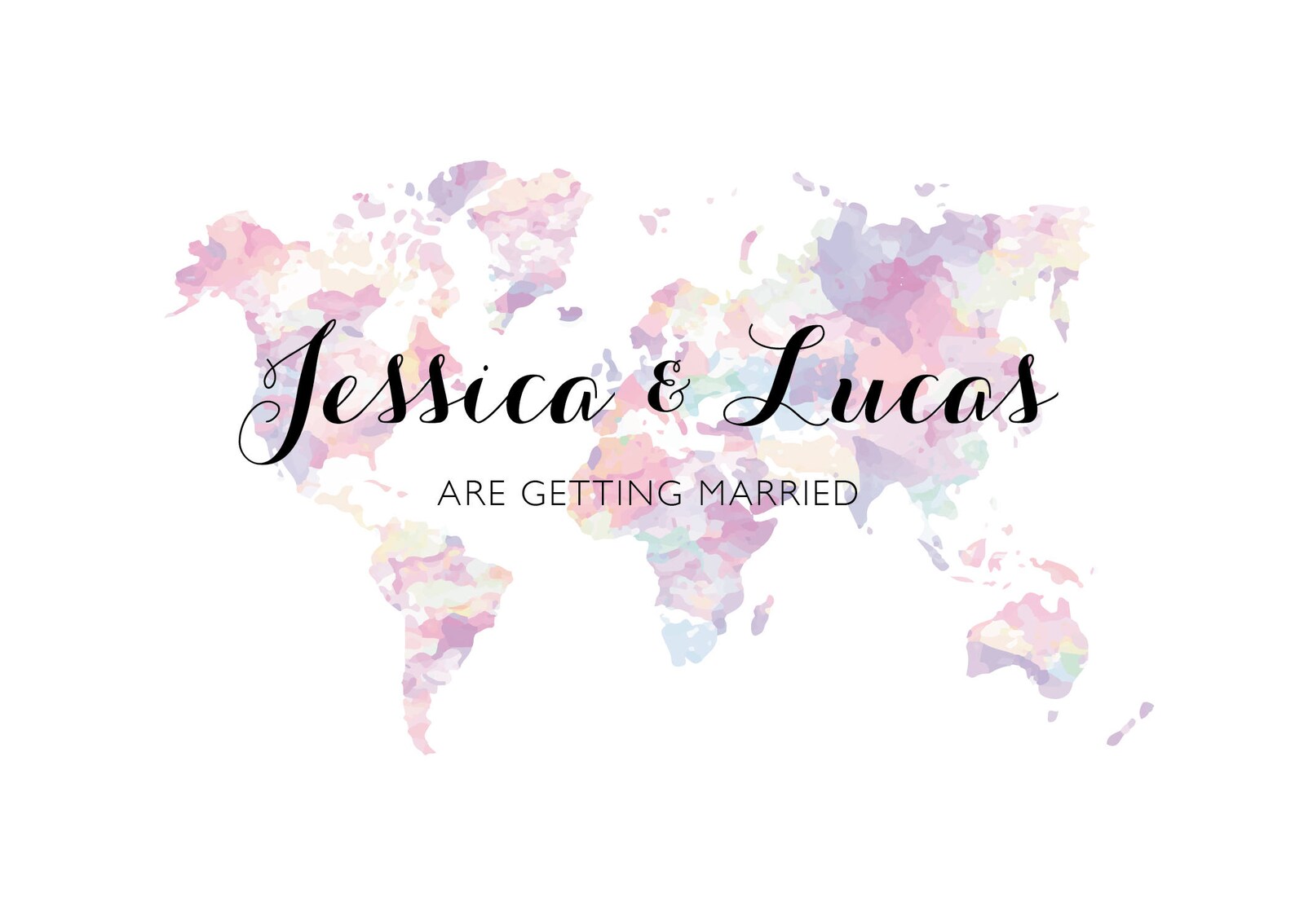 World Map Wedding Invitation for Your Travel Theme Wedding or - Etsy