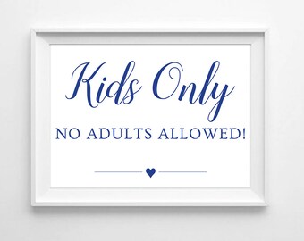 Printable Kids Only Sign - Etsy