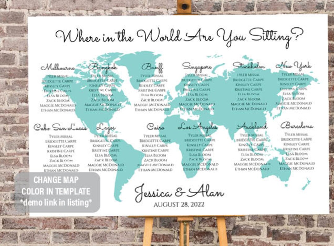 Where in the World Are You Sitting Travel Theme Seating Plan for ...