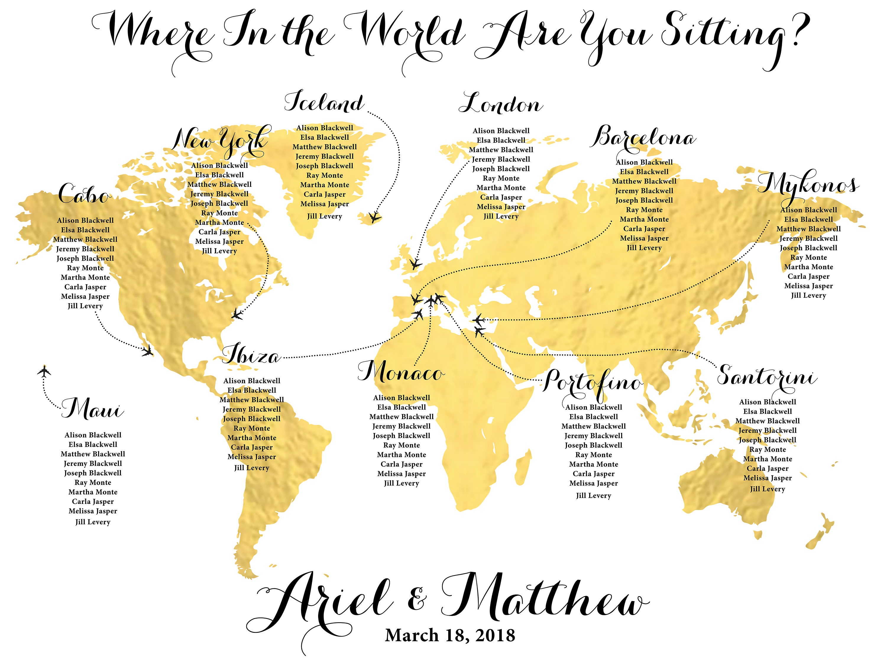 Custom World Map where in the World Seating Chart - Etsy