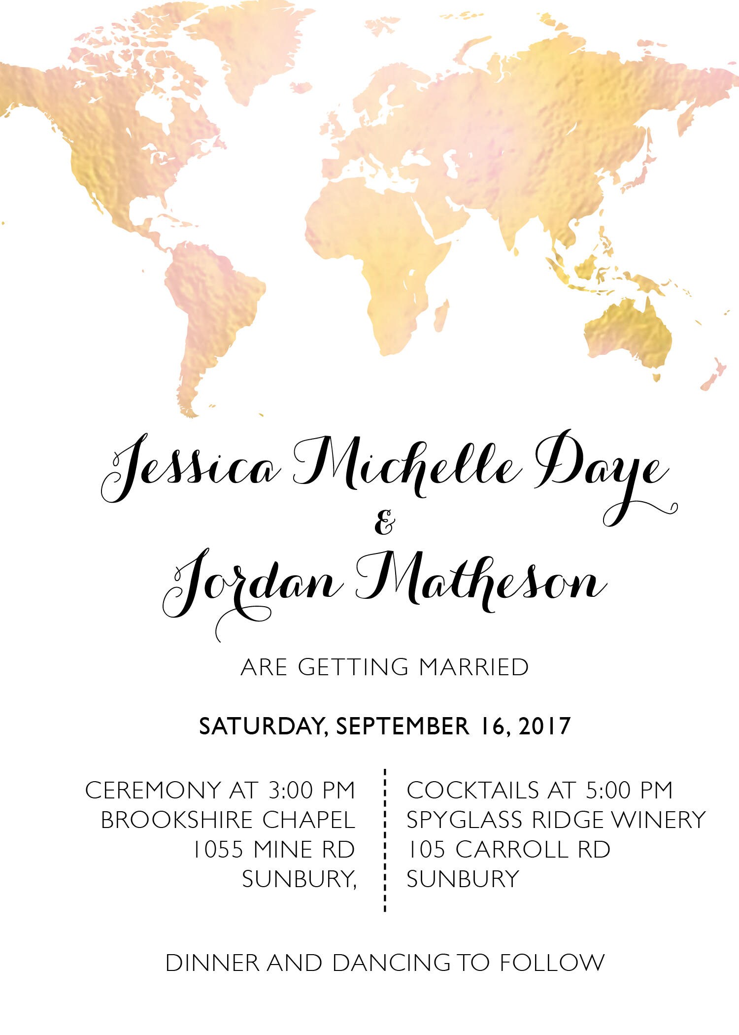 World Map Wedding Invitation Set Customize Download and - Etsy