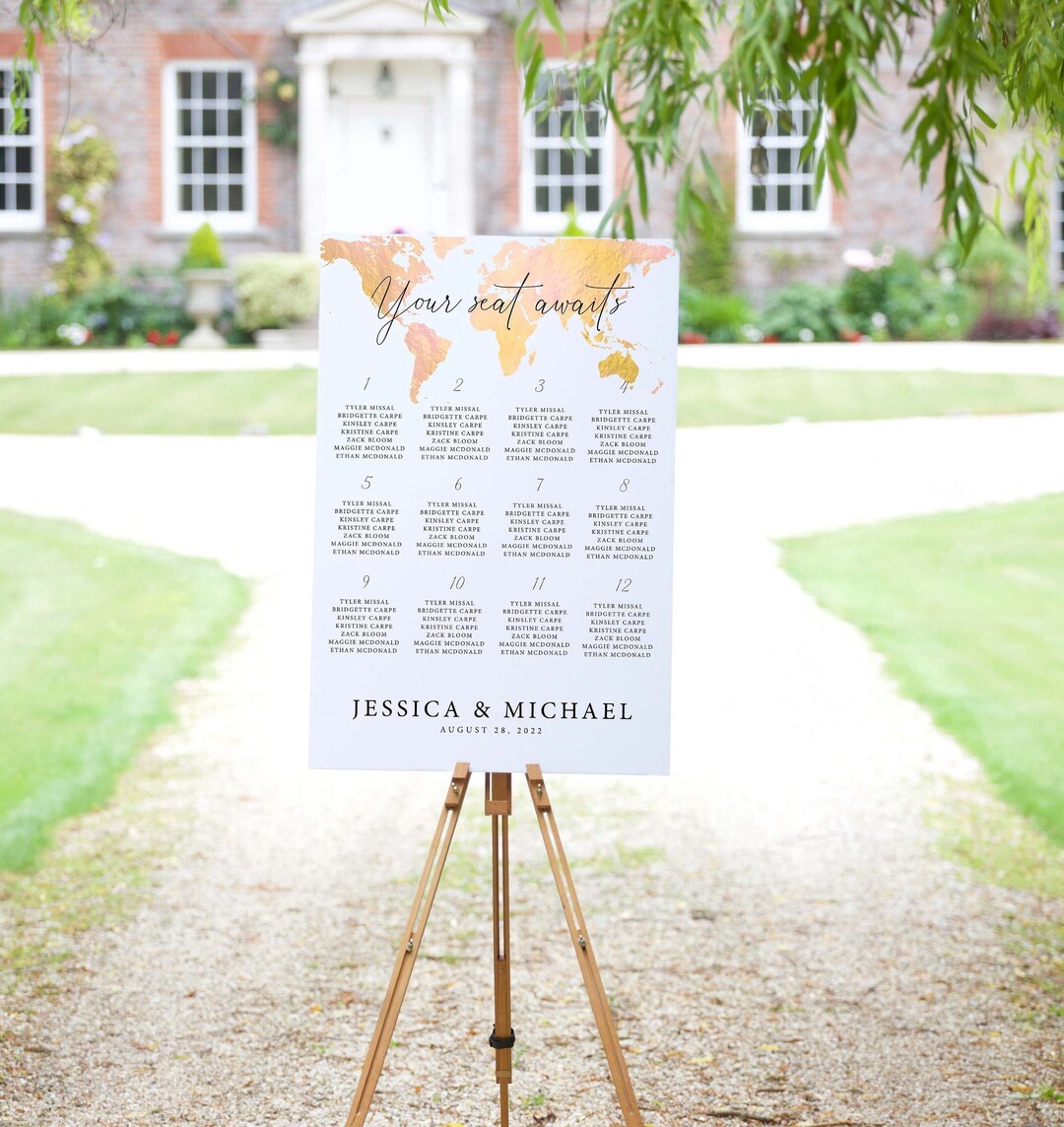 Your Seat Awaits - Map Seating Chart Template, DIY Wedding - Printable ...