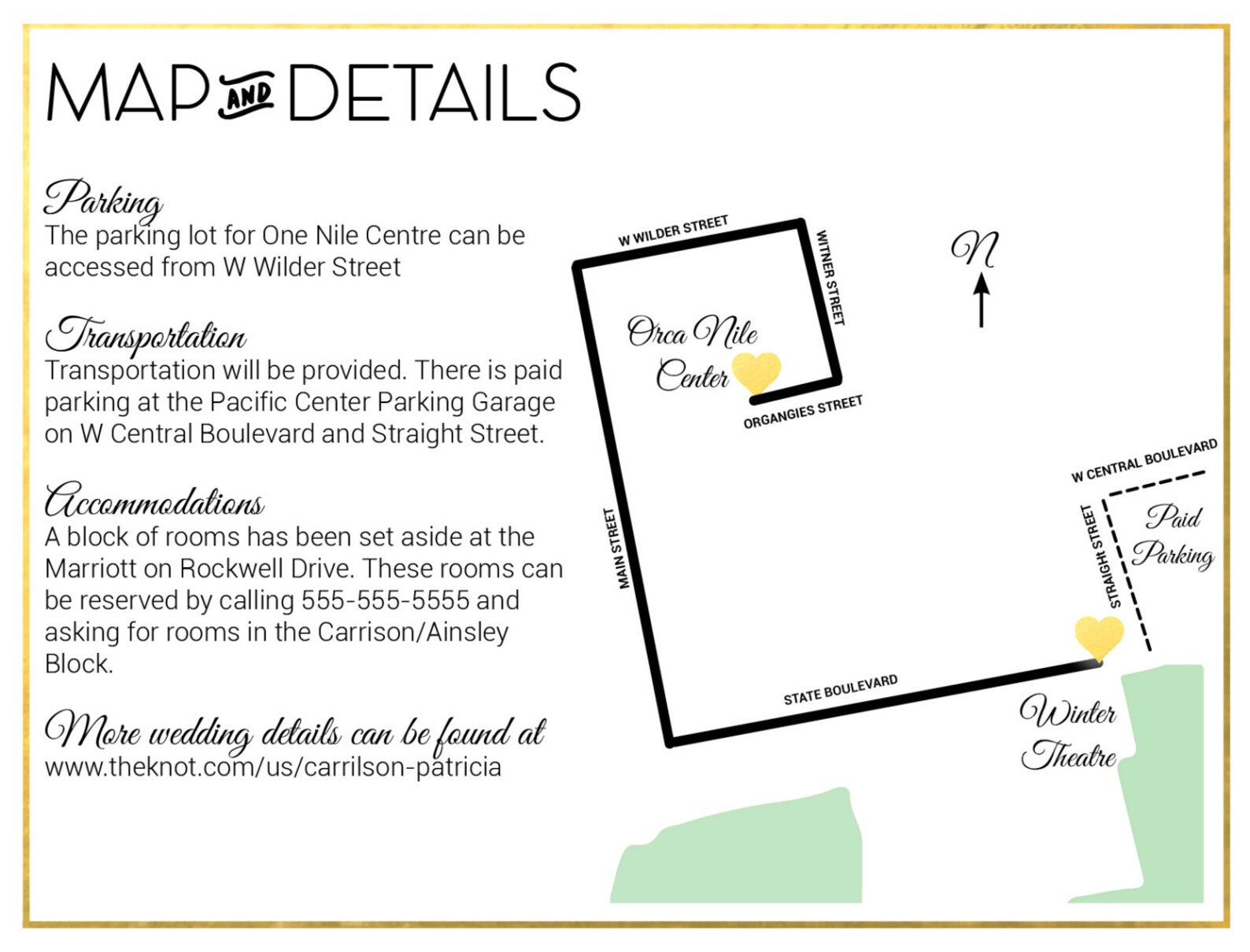 Custom Wedding Directions and Map Information Printable - Etsy