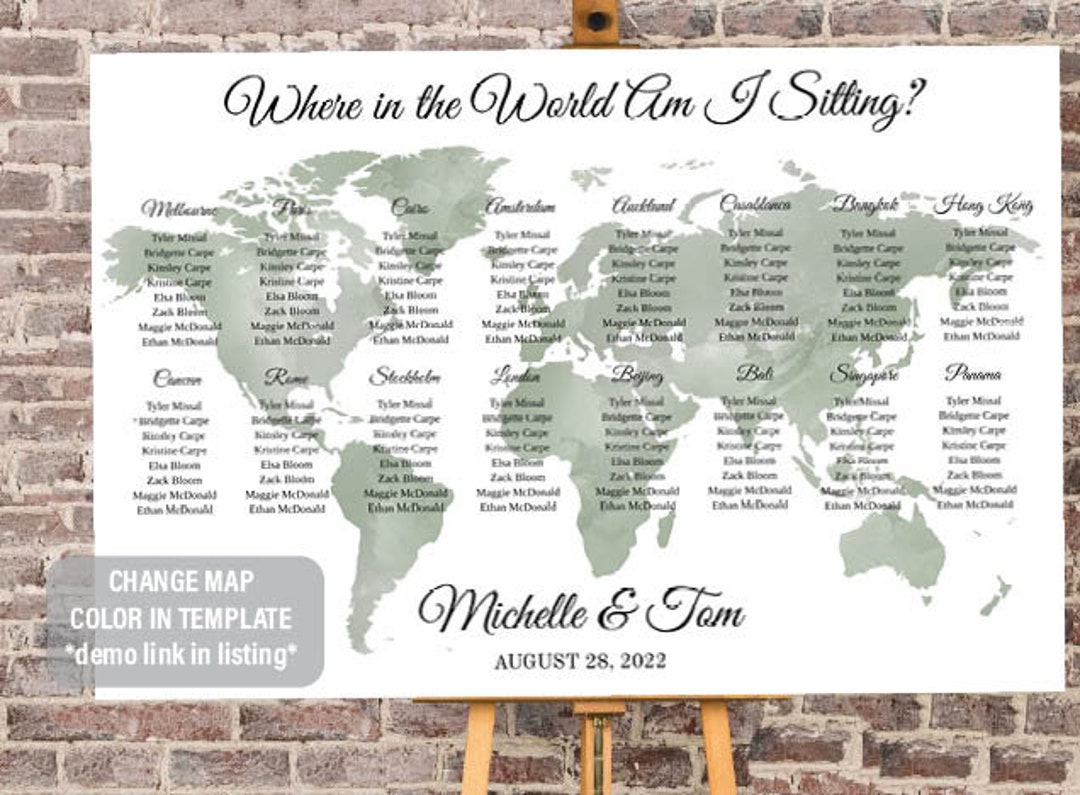 Where in the World Are You Sitting Travel Theme Seating Plan for ...