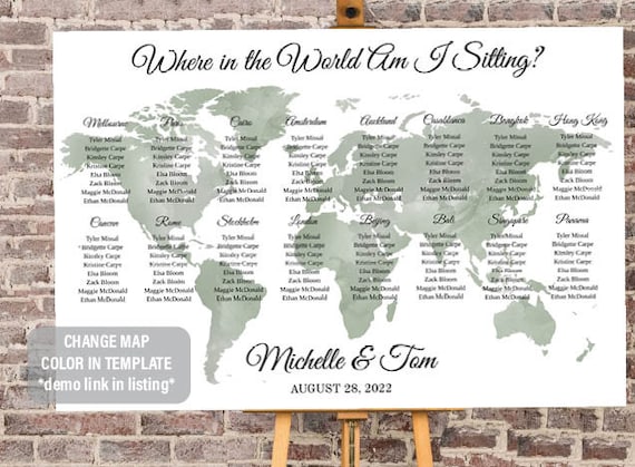 Where in the World Are You Sitting Travel Theme Seating Plan - Etsy