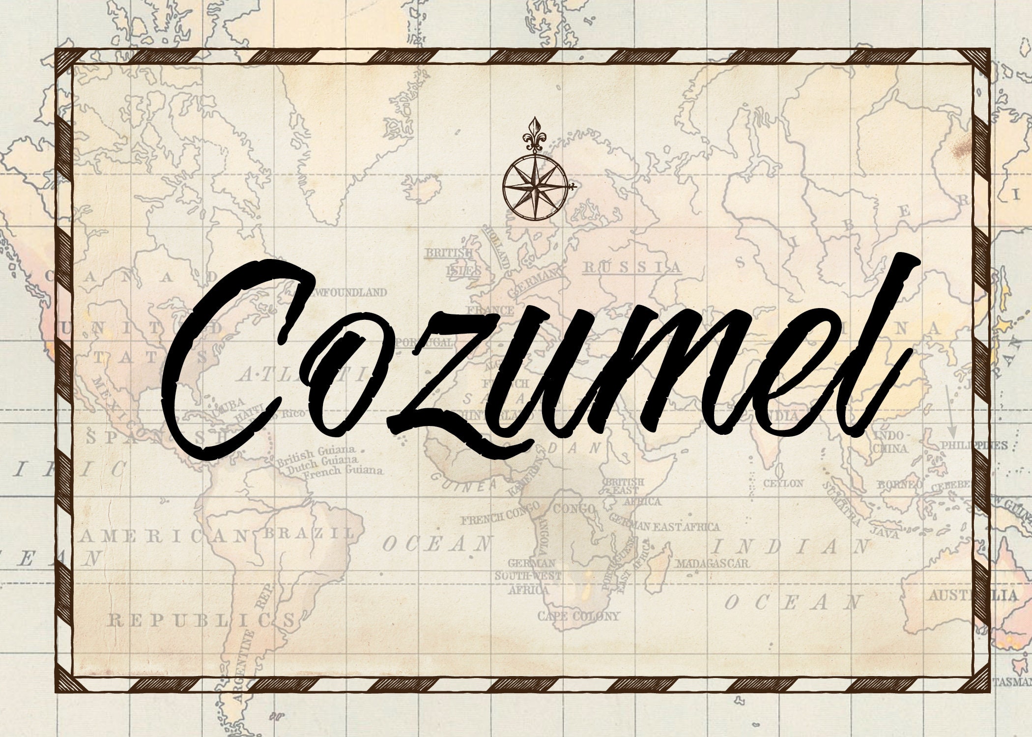 Travel Theme Vintage World Map Table Numbers Custom - Etsy