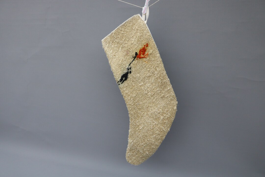 Gift Christmas Stocking Beige Stocking Hemp Christmas Socks - Etsy UK