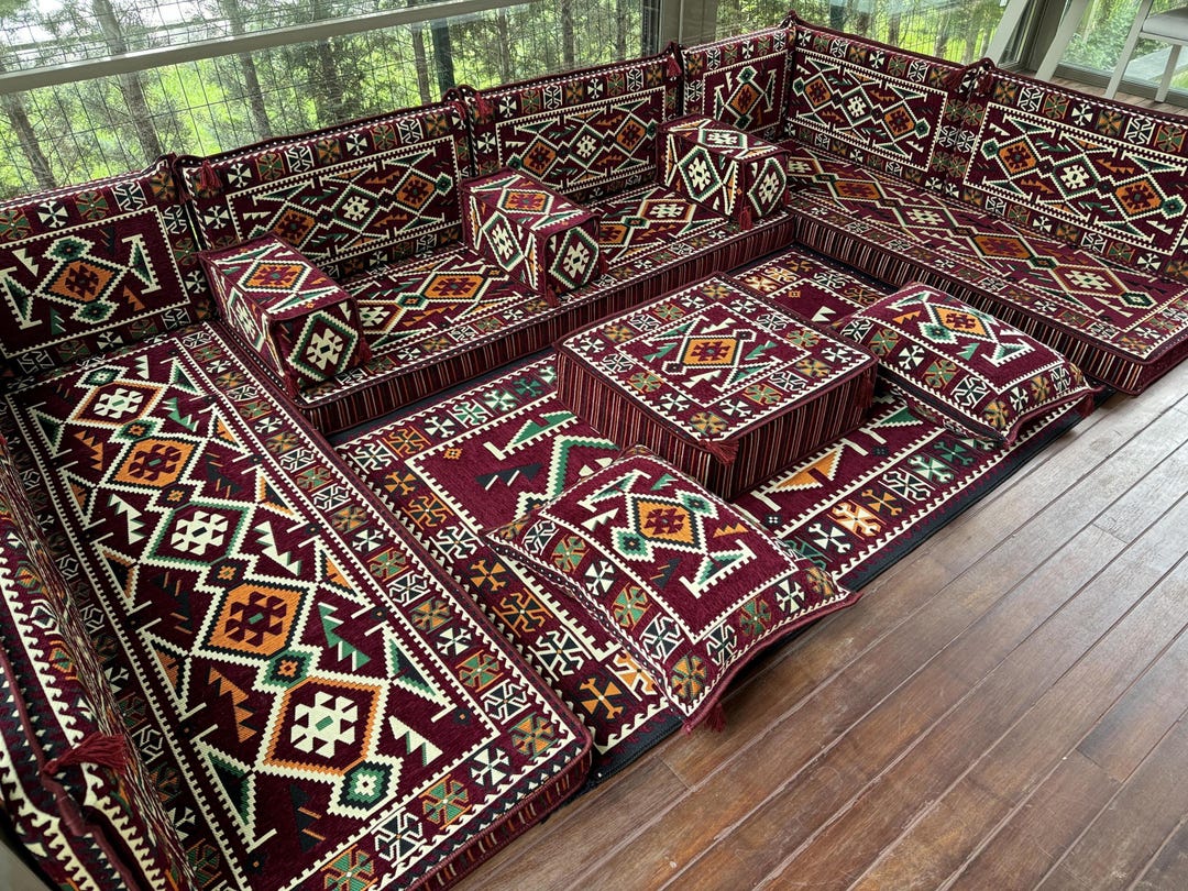 Kilim Floor Sofa, Boho Floor Seating, Moroccan Style Decor, Middle ...