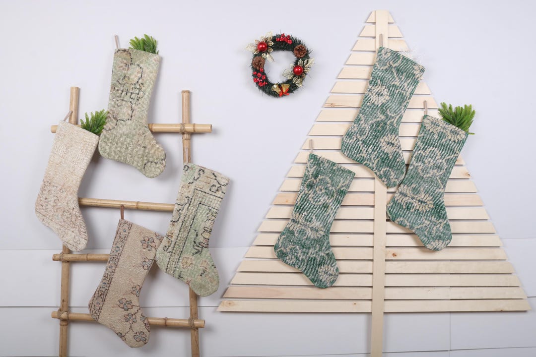 Natural Stocking, Organic Stocking, Rustic Stocking, Stocking Decor ...