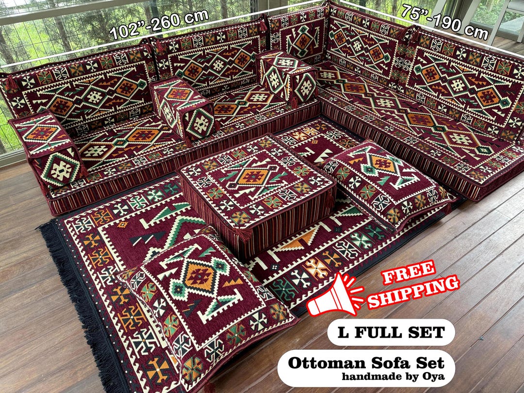 Kilim Floor Sofa, Boho Floor Seating, Moroccan Style Decor, Middle ...