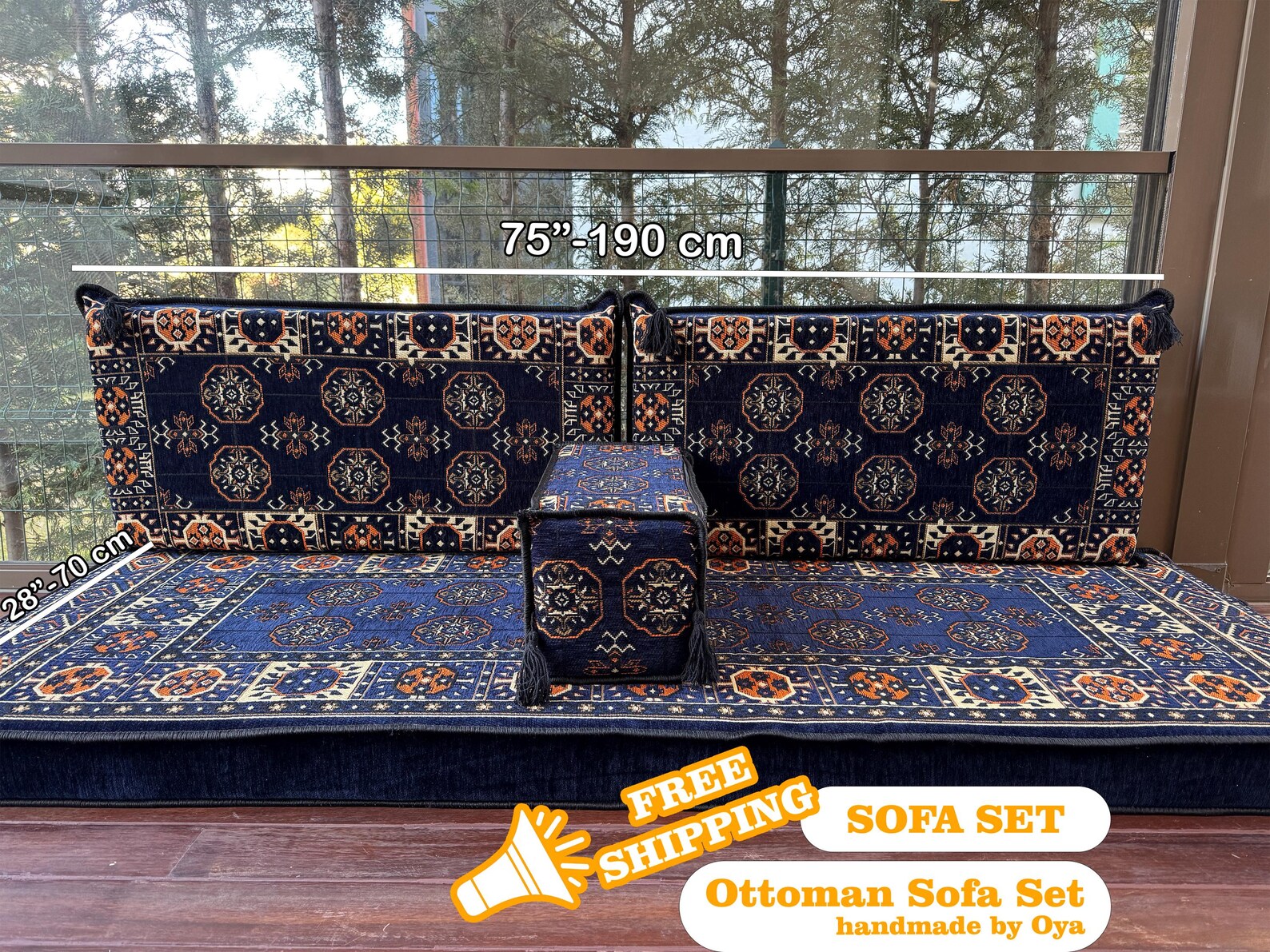 Trendy Floor Cushion Set, Turkish Sofa Set, Ethnic Home Decor Seating ...