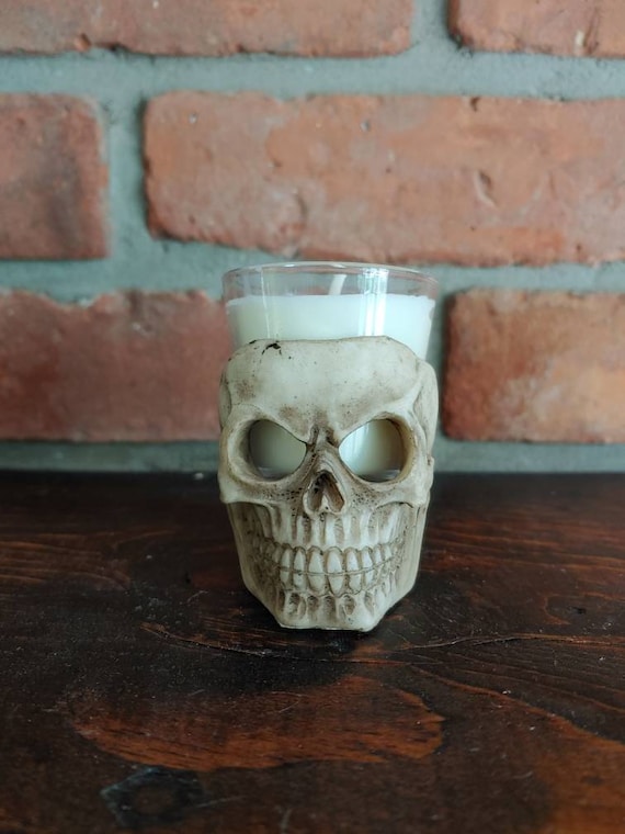 Skull Shot Glass Candle Skull Candle Bar Decor Skull Decor | Etsy