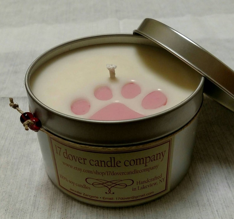 Paw Print Soy Candle – Custom Color, Dog Lover Gift - Etsy