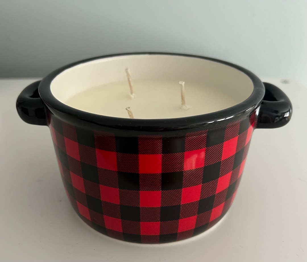 Buffalo Plaid Candle- Red and Black Candle- Buffalo Plaid Jar ...