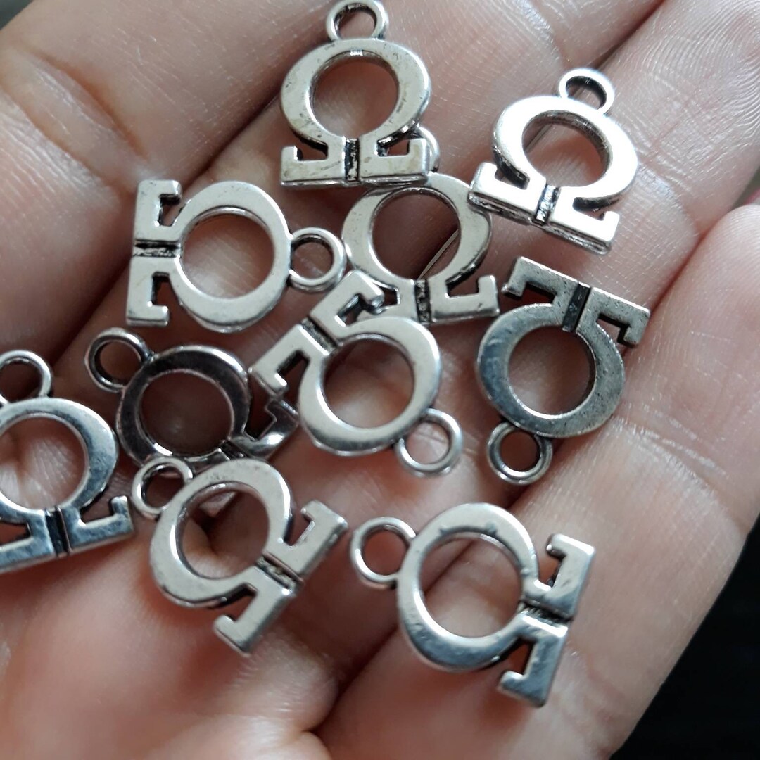 6 Loose Charms Greek Letter - Etsy