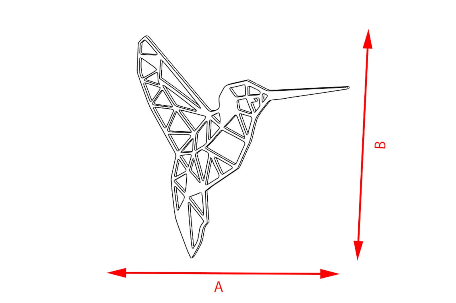 Hummingbird Geometric Low Poly Wall Art Animal Wall Hanging | Etsy