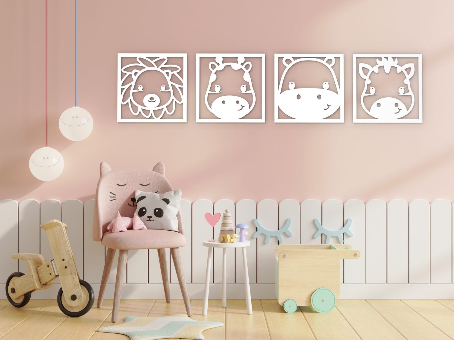 Cute Animals Wood Wall Decor Baby Room Wall Art Nursery Wall - Etsy