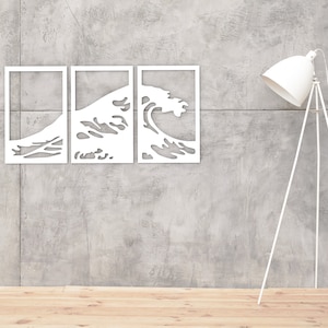 Wave Wall Art, Wood Wall Art, Housewarming Gift, Wooden Decoration ...